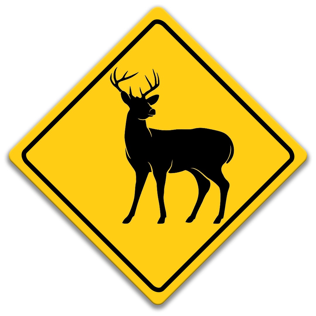 Deer Sign, Cabin Sign, Diamond Deer Sign, Deer Warning Sign, Deer Decor ...