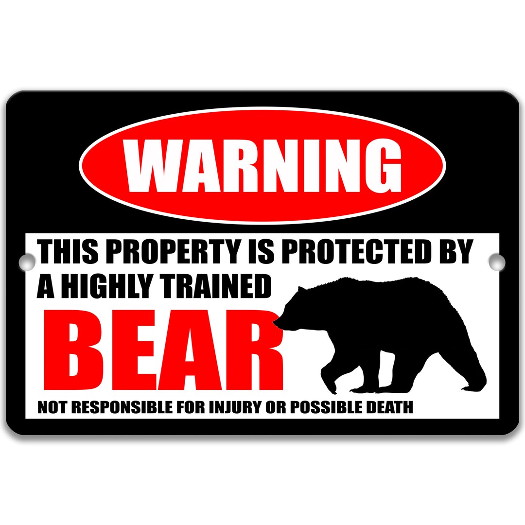 Bear Metal Sign Cabin Decor, Rustic Outdoor Wildlife Sign, Bear Country ...