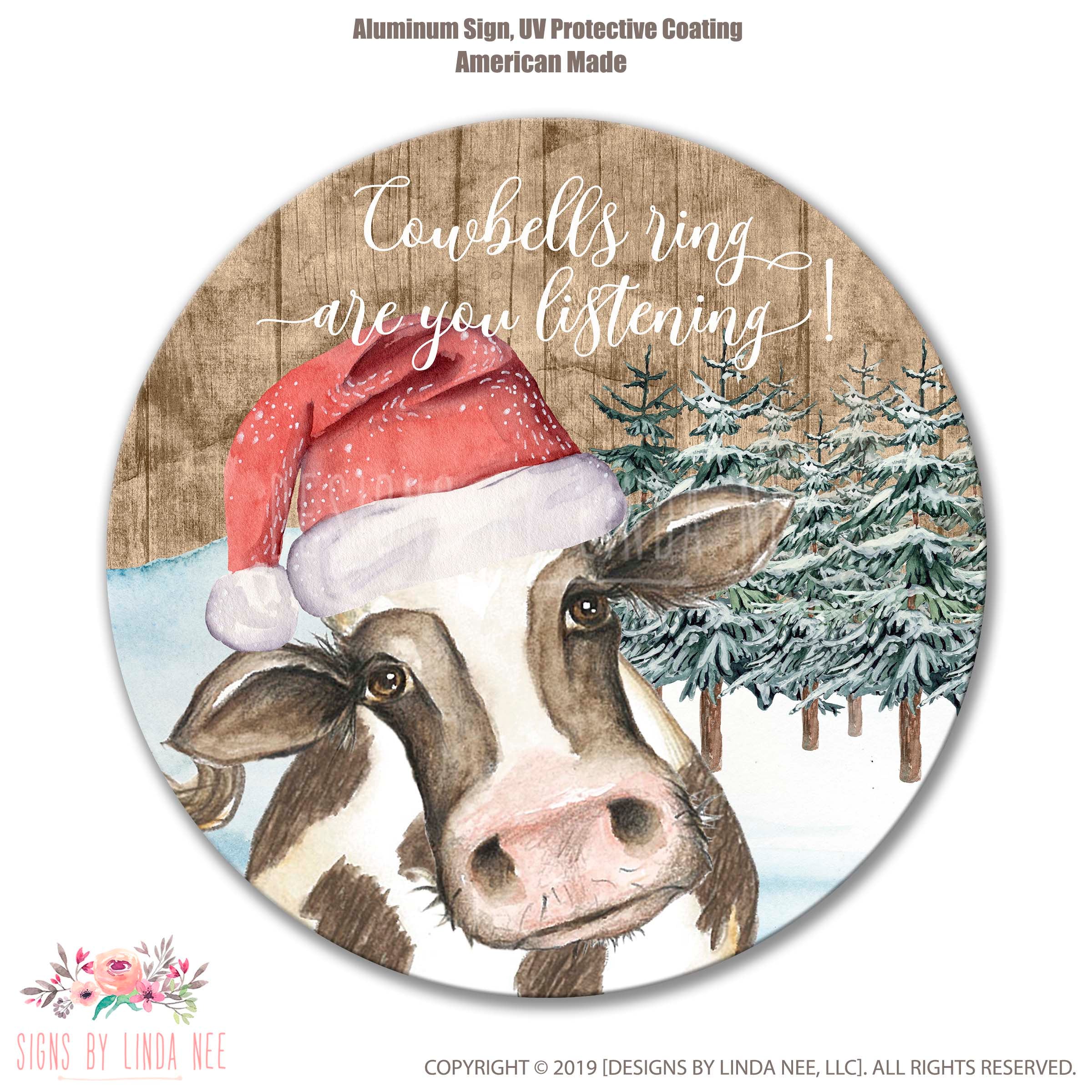 Cow Wreath Sign, Cow Decor, Christmas Wreath Sign, Christmas Decor ...