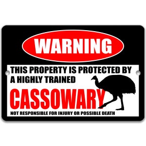 Funny Cassowary Warning Sign, Cassowary Decor, Cassowary, Murderbird ...