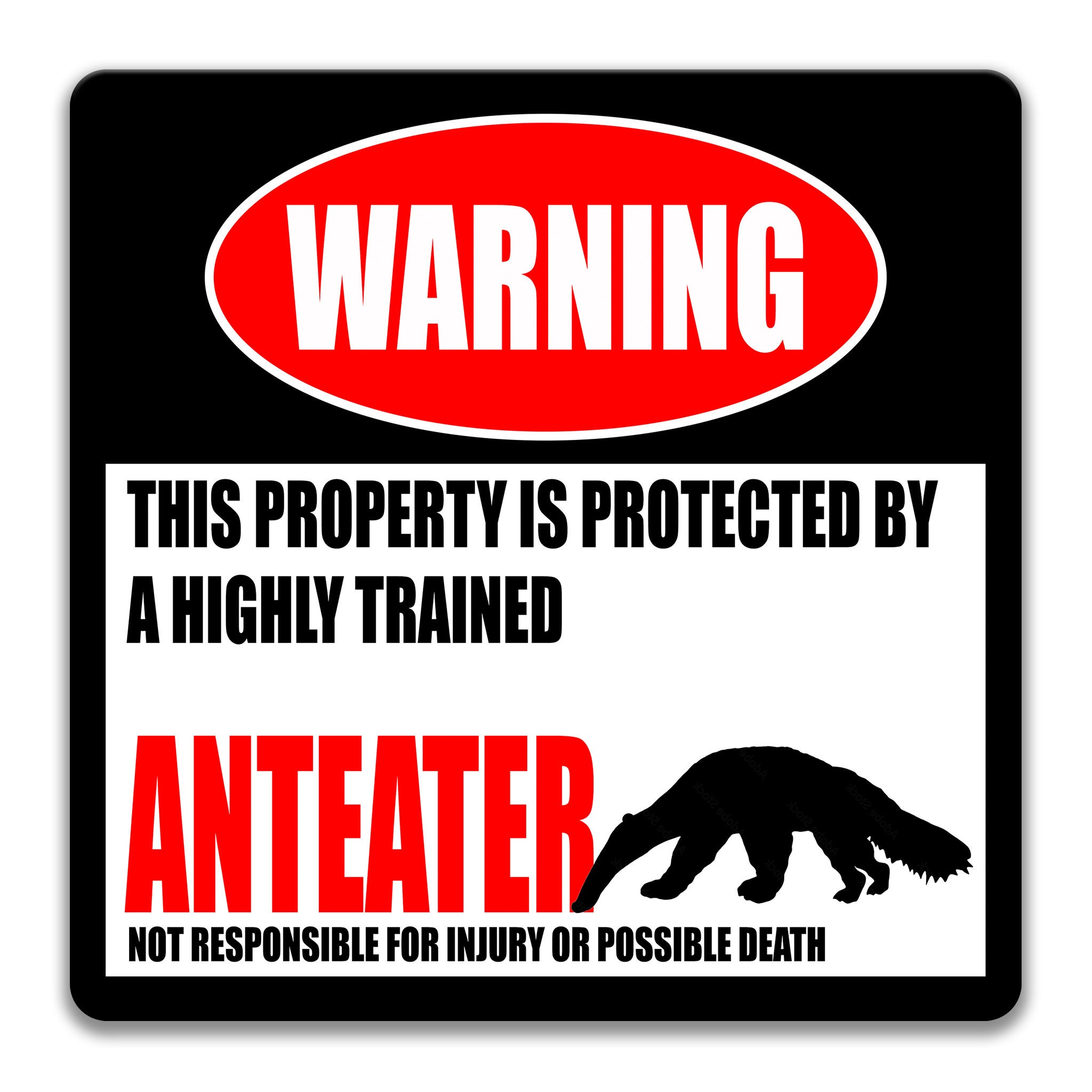 Funny Anteater Warning Sign, Anteater Decor, Anteater Sign, Aardvark ...