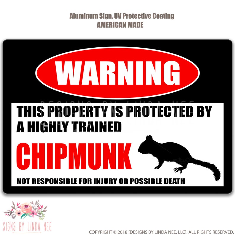 Chipmunk Sign Funny Chipmunk Sign Chipmunk Accessories | Etsy
