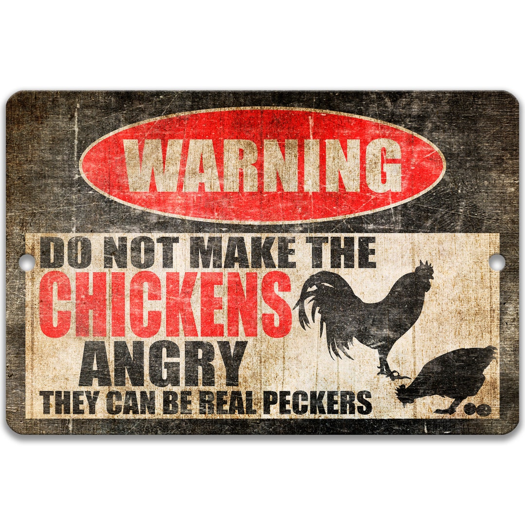 Funny Chicken Sign, Metal Chicken Coop Sign, Chicken Decor, Barn Sign ...