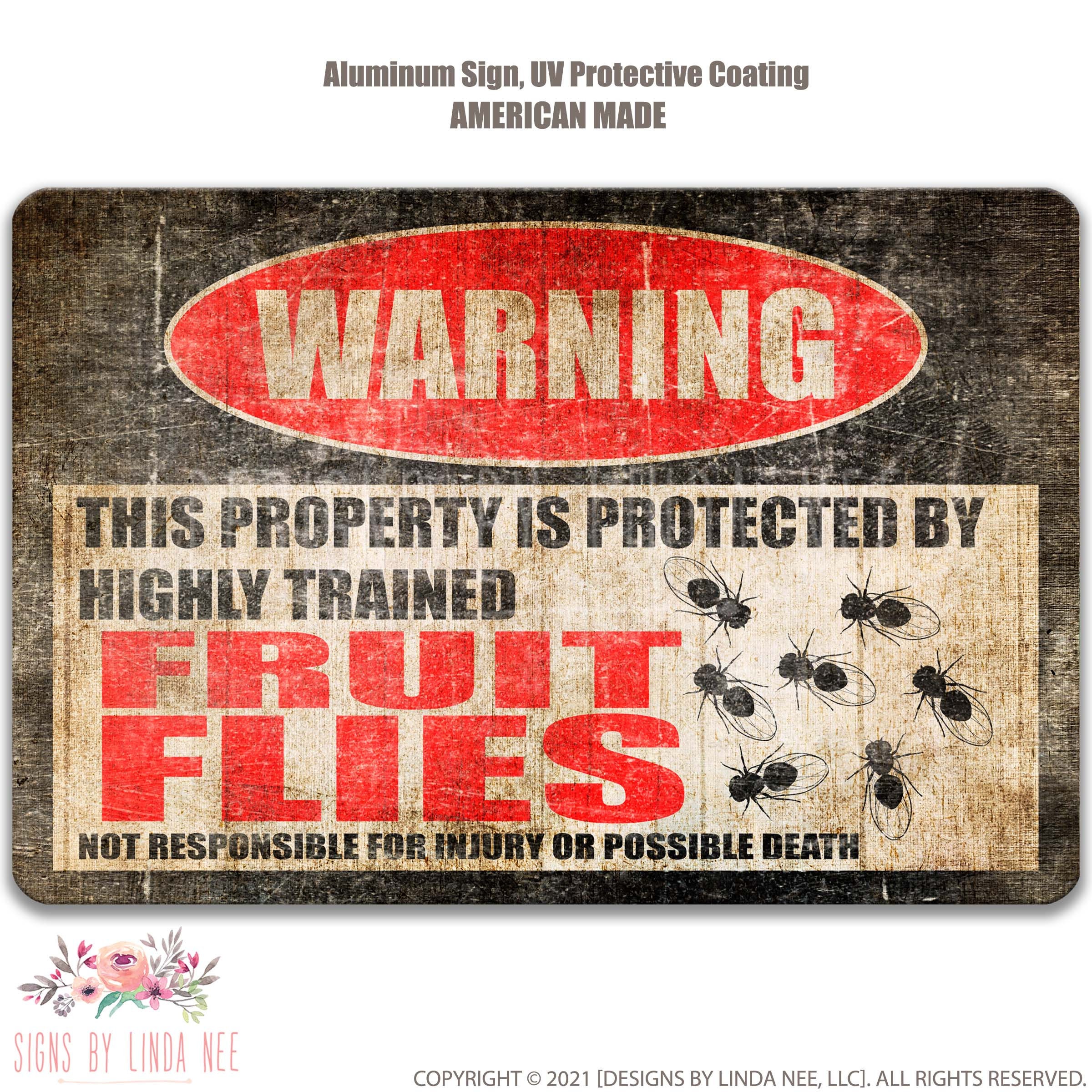 Funny Fruit Flies Sign Bug Warning Sign No Trespassing Sign - Etsy