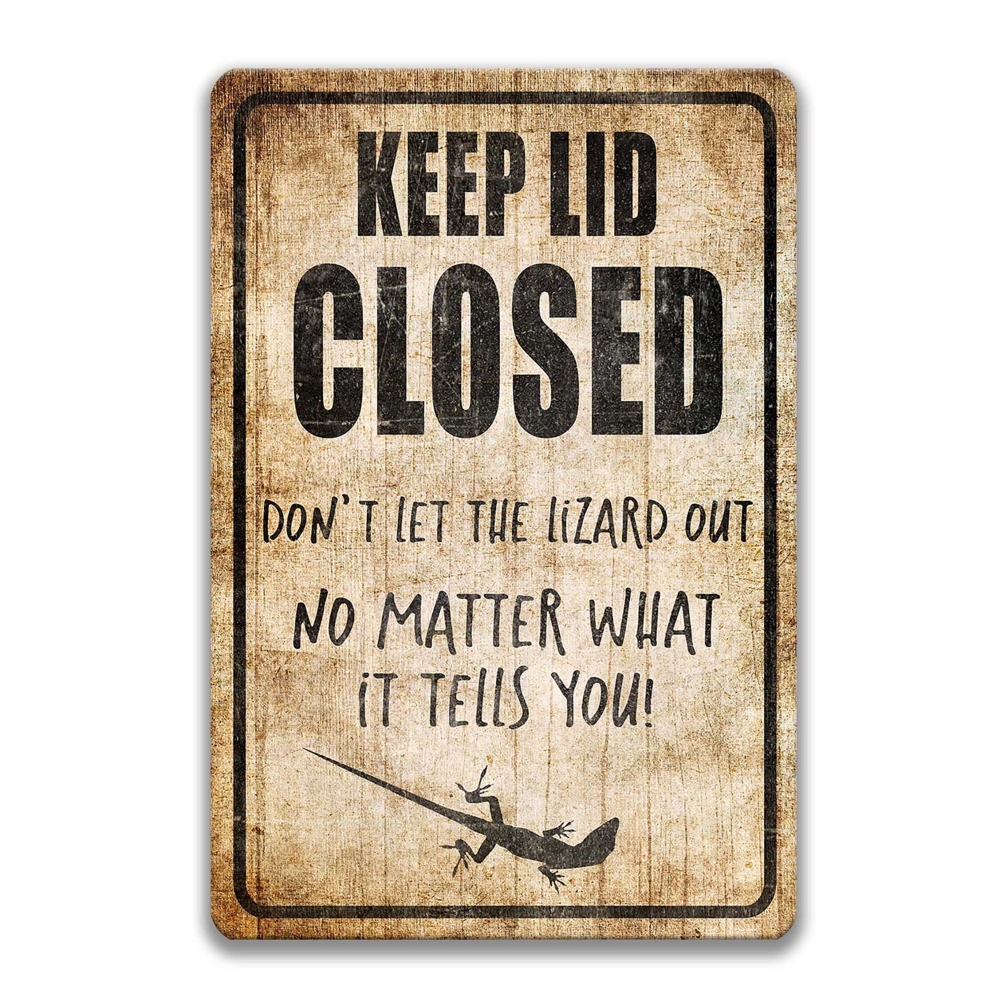 Keep Lid Closed Lizard Sign Funny Lizard Sign Lizard Lover - Etsy