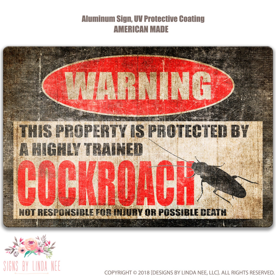 Funny Cockroach Sign Cockroach Gift Cockroach Warning Sign | Etsy