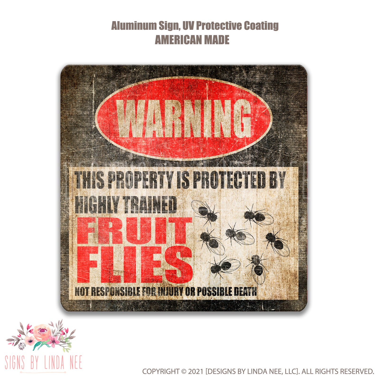 Funny Fruit Flies Sign Bug Warning Sign No Trespassing Sign | Etsy