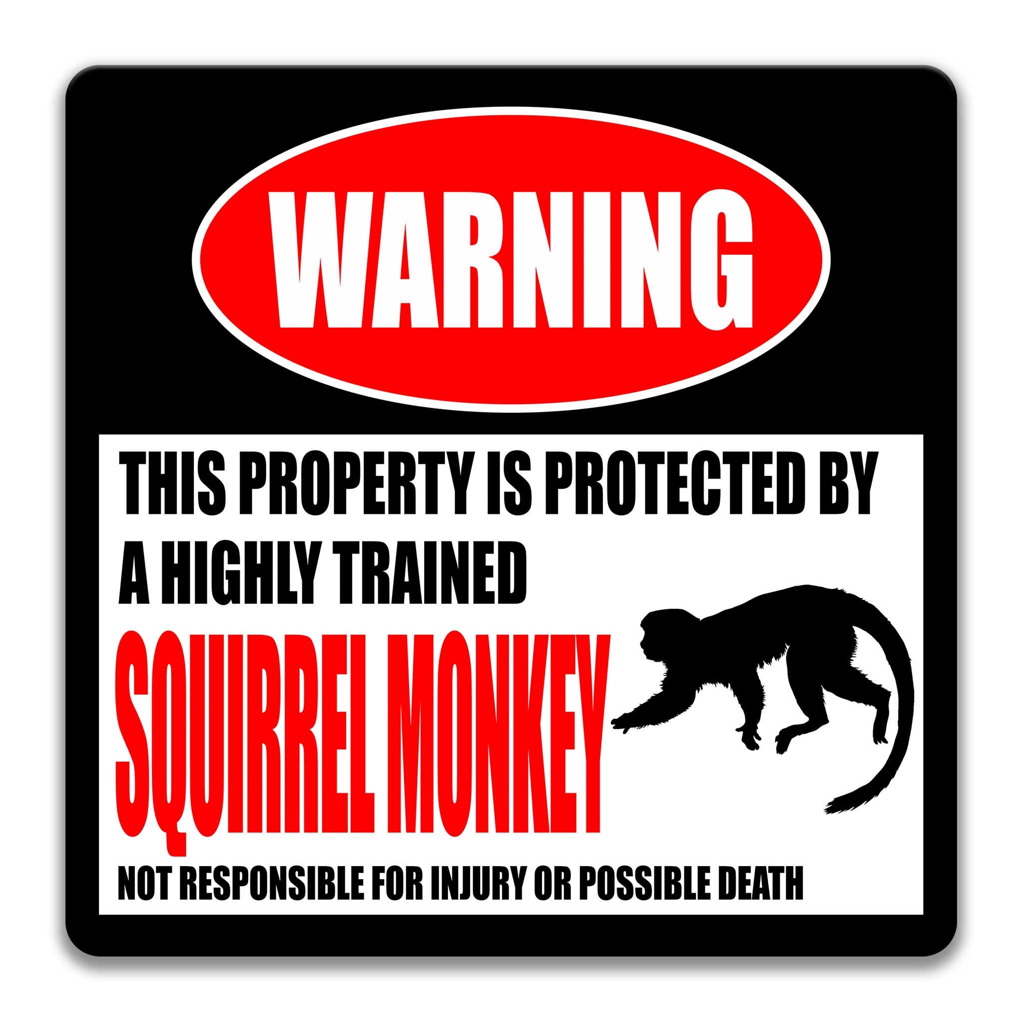 Funny Squirrel Monkey Sign, Exotic Animal Warning Decor, Rustic Art - Etsy