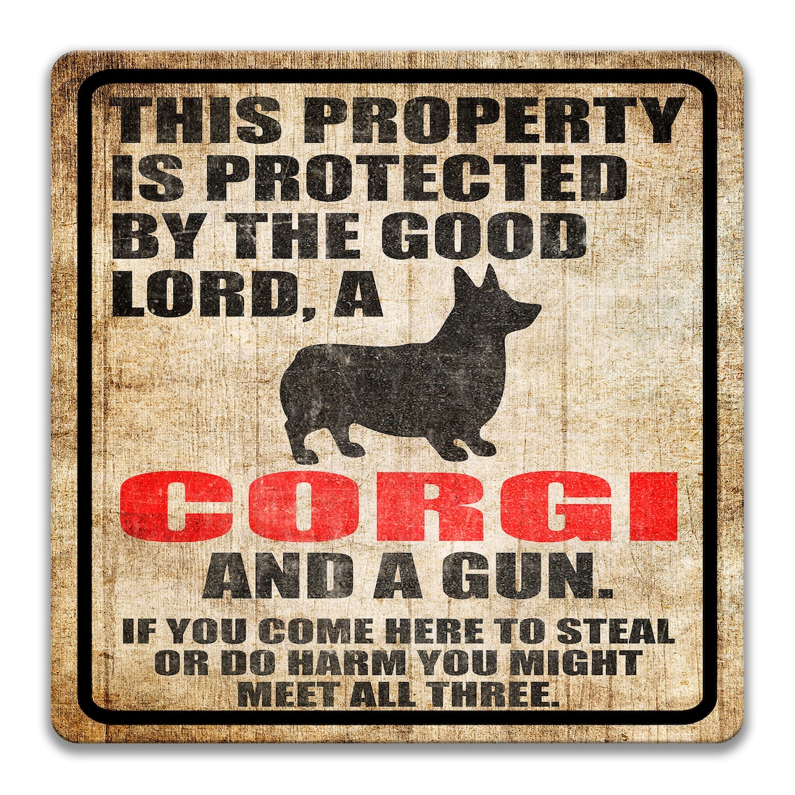 Corgi Dog Sign Dog Warning Sign Dog Sign Warning Sign Corgi - Etsy