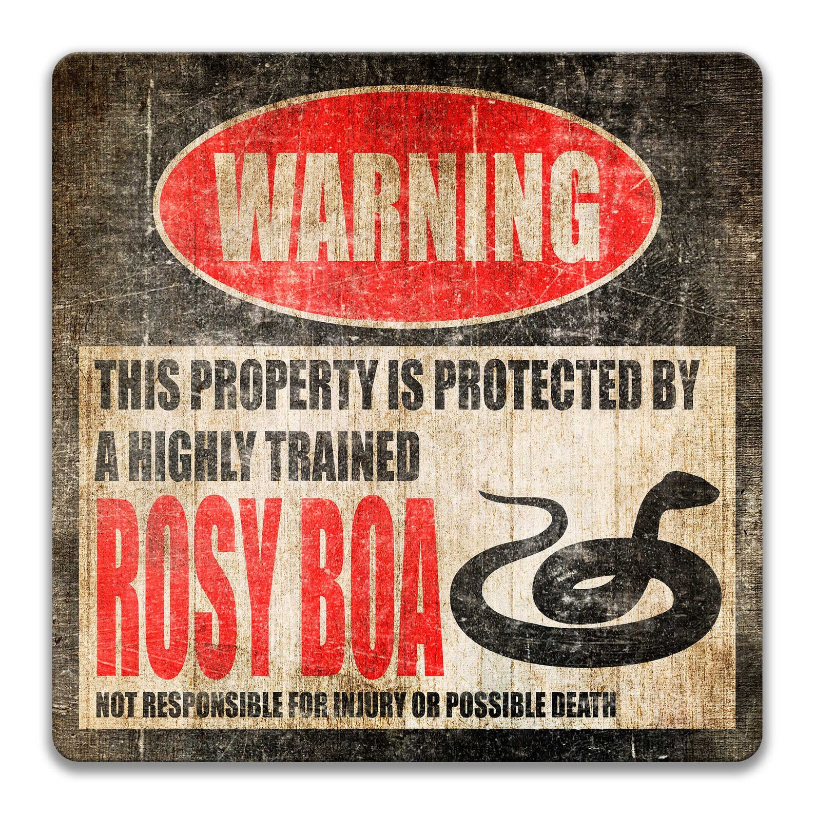 Rosy Boa Warning Sign Rosy Boa Sign Rosy Boa Gift Rosy Boa - Etsy
