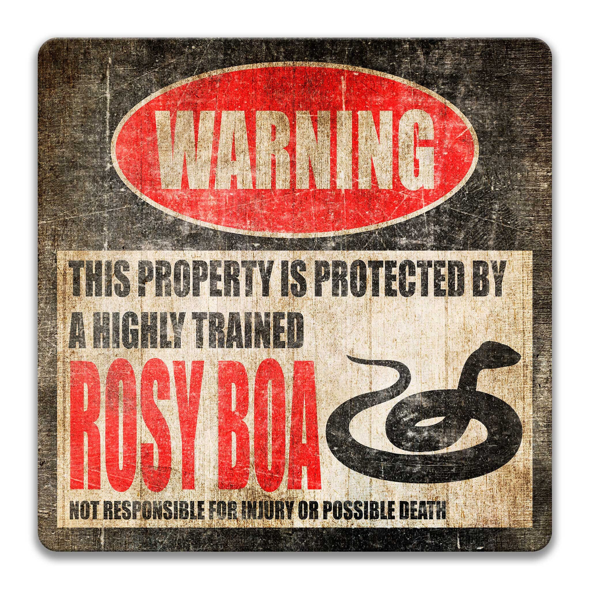 Rosy Boa Warning Sign Rosy Boa Sign Rosy Boa Gift Rosy Boa - Etsy
