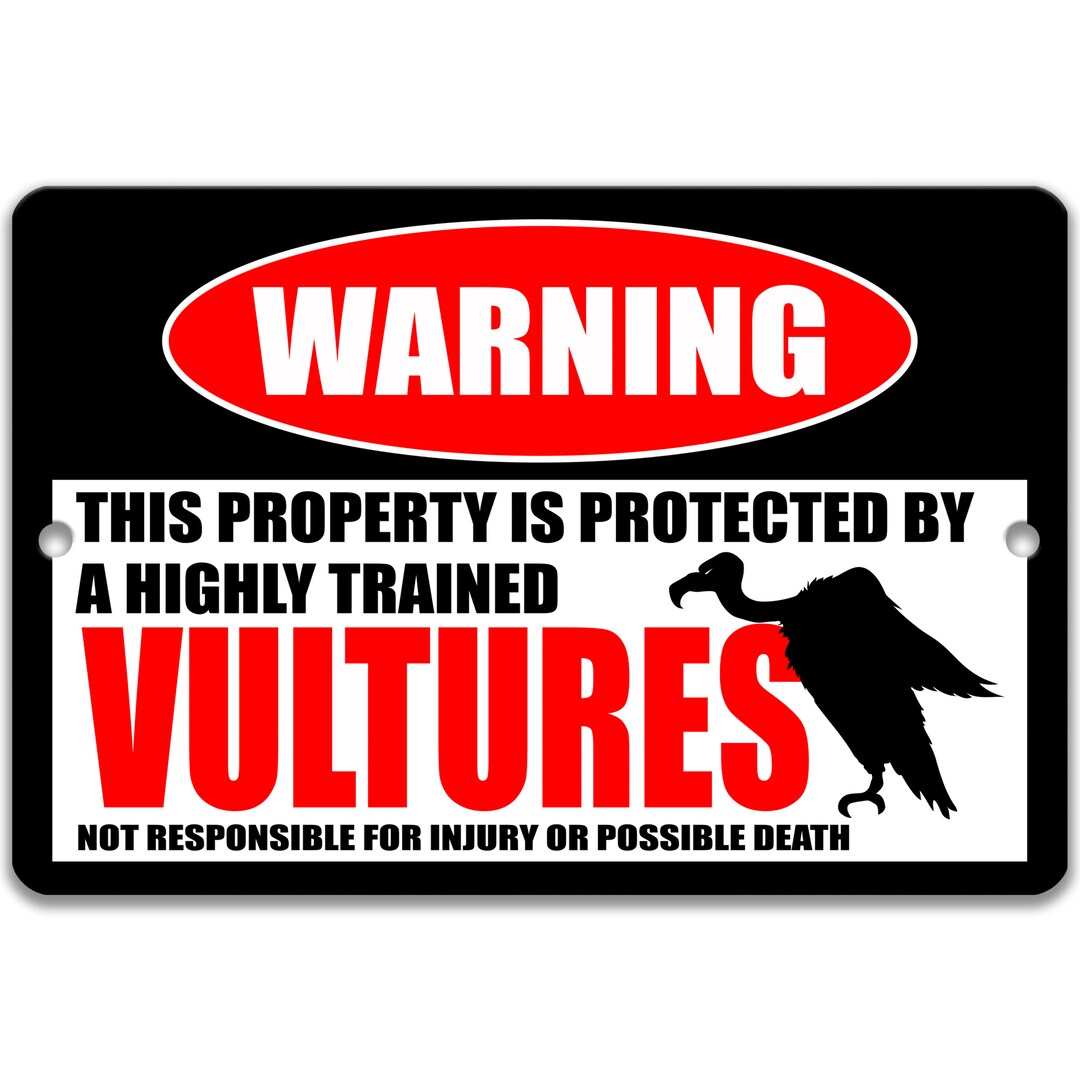 Vulture Metal Sign, Vultures Warning, Birdwatcher Gifts, Vulture Decor ...