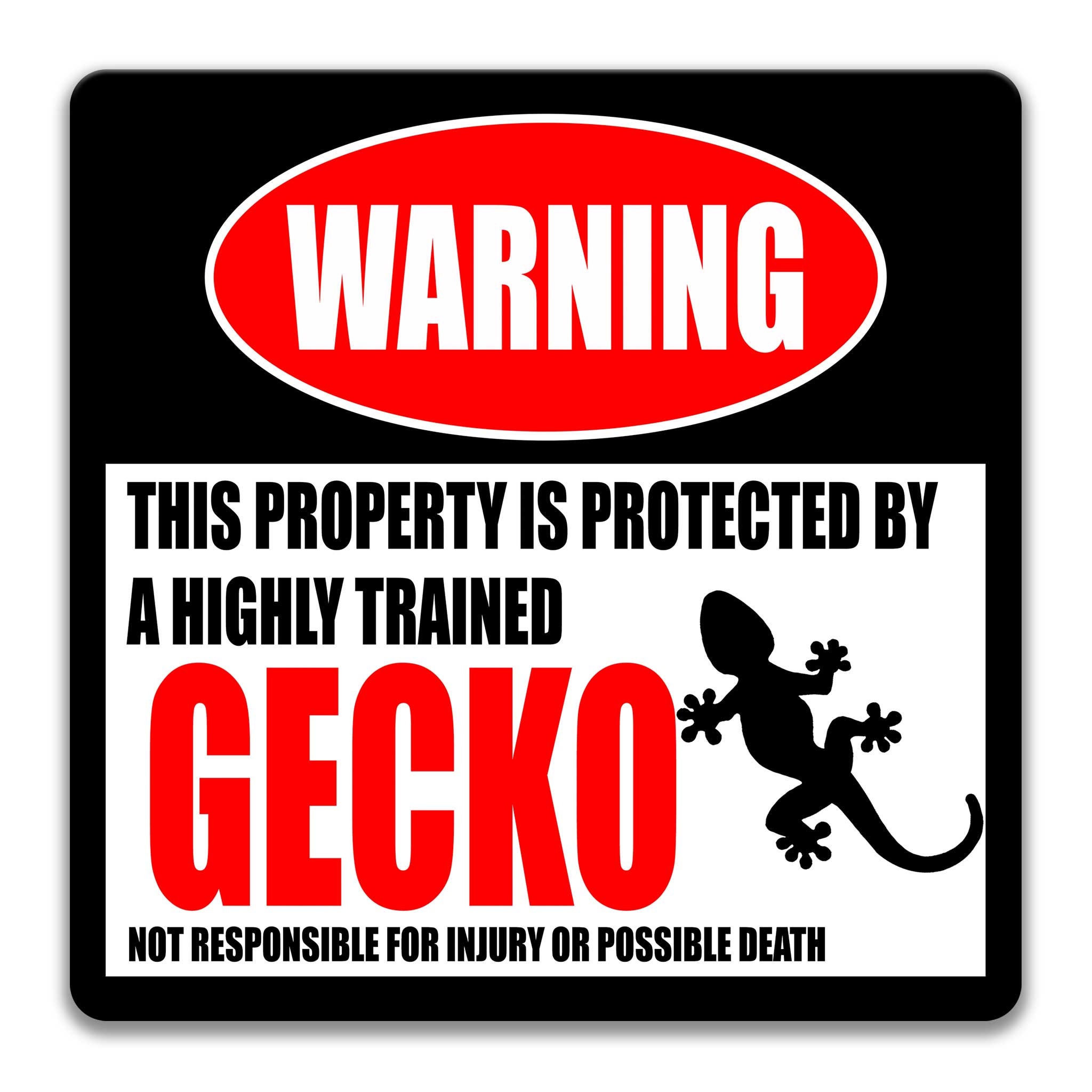 Gecko Sign Funny Gecko Warning Sign Gecko Accessories Metal - Etsy