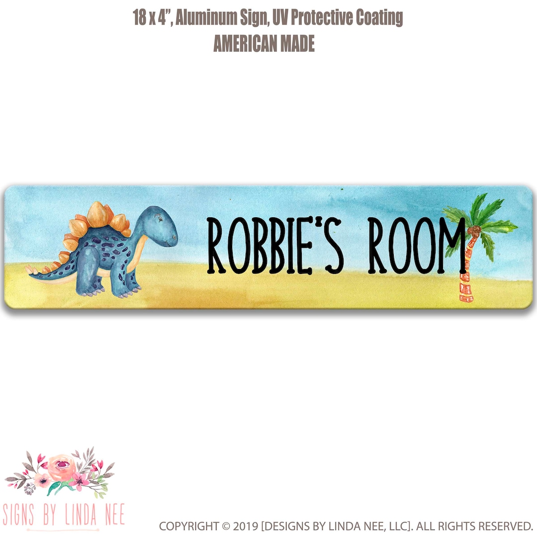Dinosaur Room Sign Personalized Boys Room Sign Bedroom - Etsy