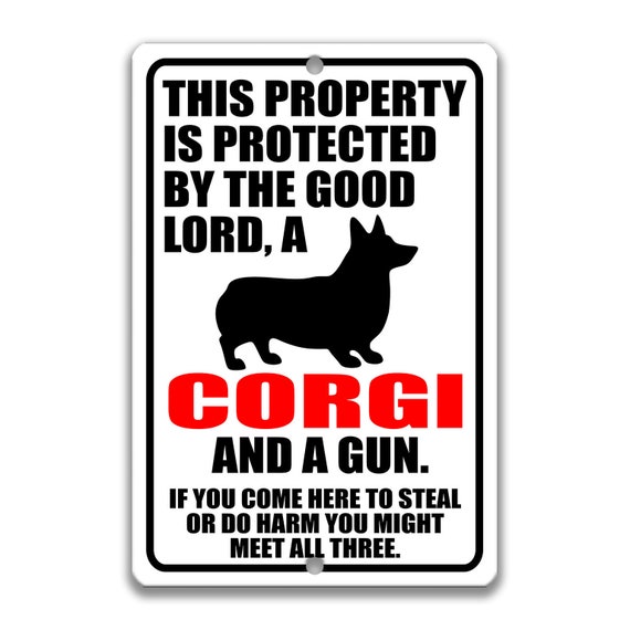 Corgi Dog Sign Dog Warning Sign Dog Sign Warning Sign Corgi - Etsy