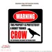 Funny Crow Sign, Crow Warning Sign, No Trespassing Sign, Funny Metal ...