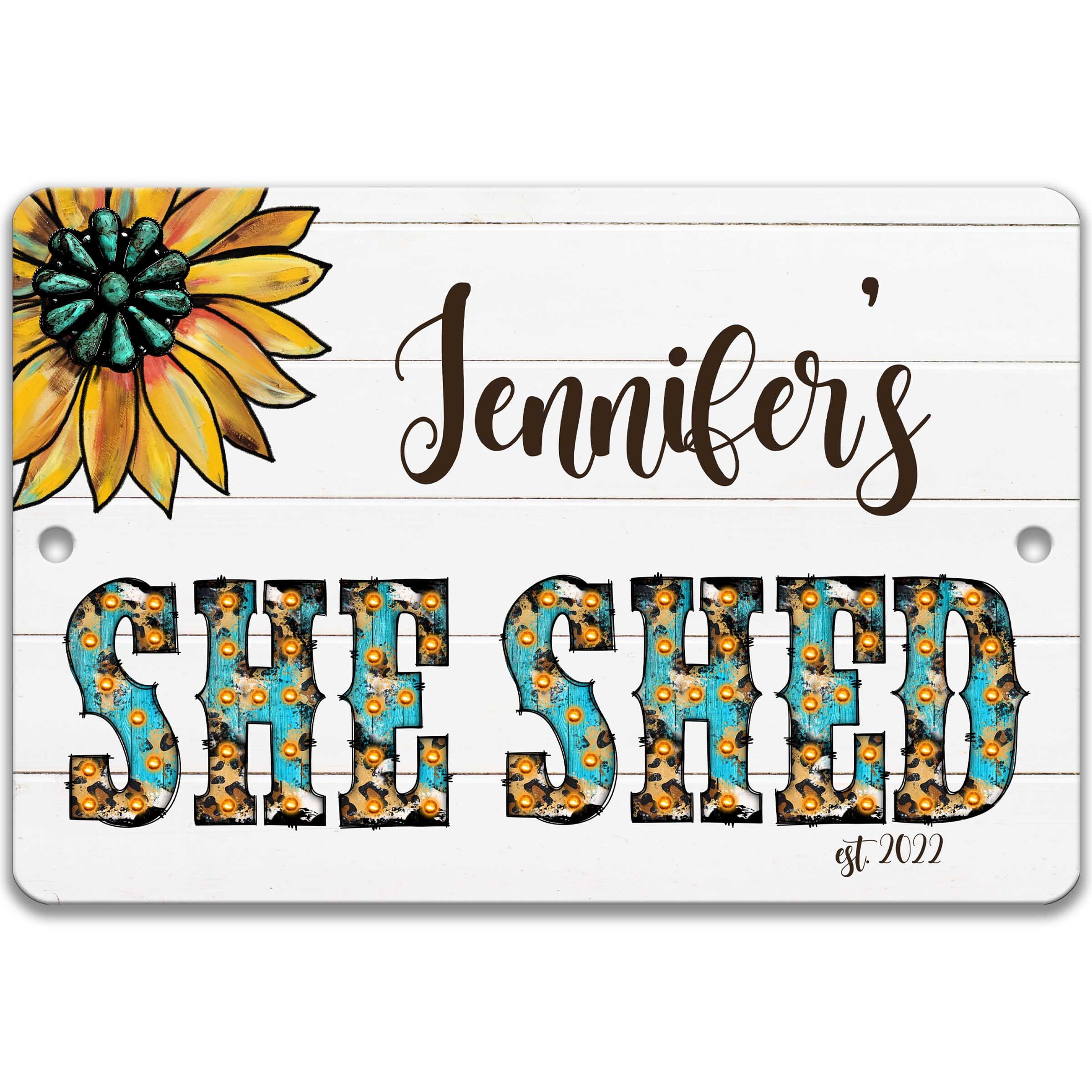 Personalized She Shed Sign Sunflower Custom Woman's Shed - Etsy