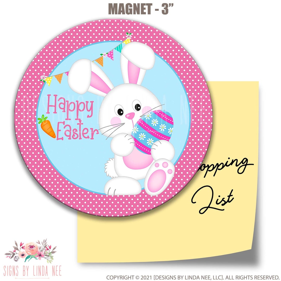 Happy Easter Magnet, Easter Bunny Magnet, Easter Basket Filler ...