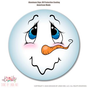 8" Round Snowman Face Wreath, Snowman Sign, Frosty Wreath Face, 12 ...