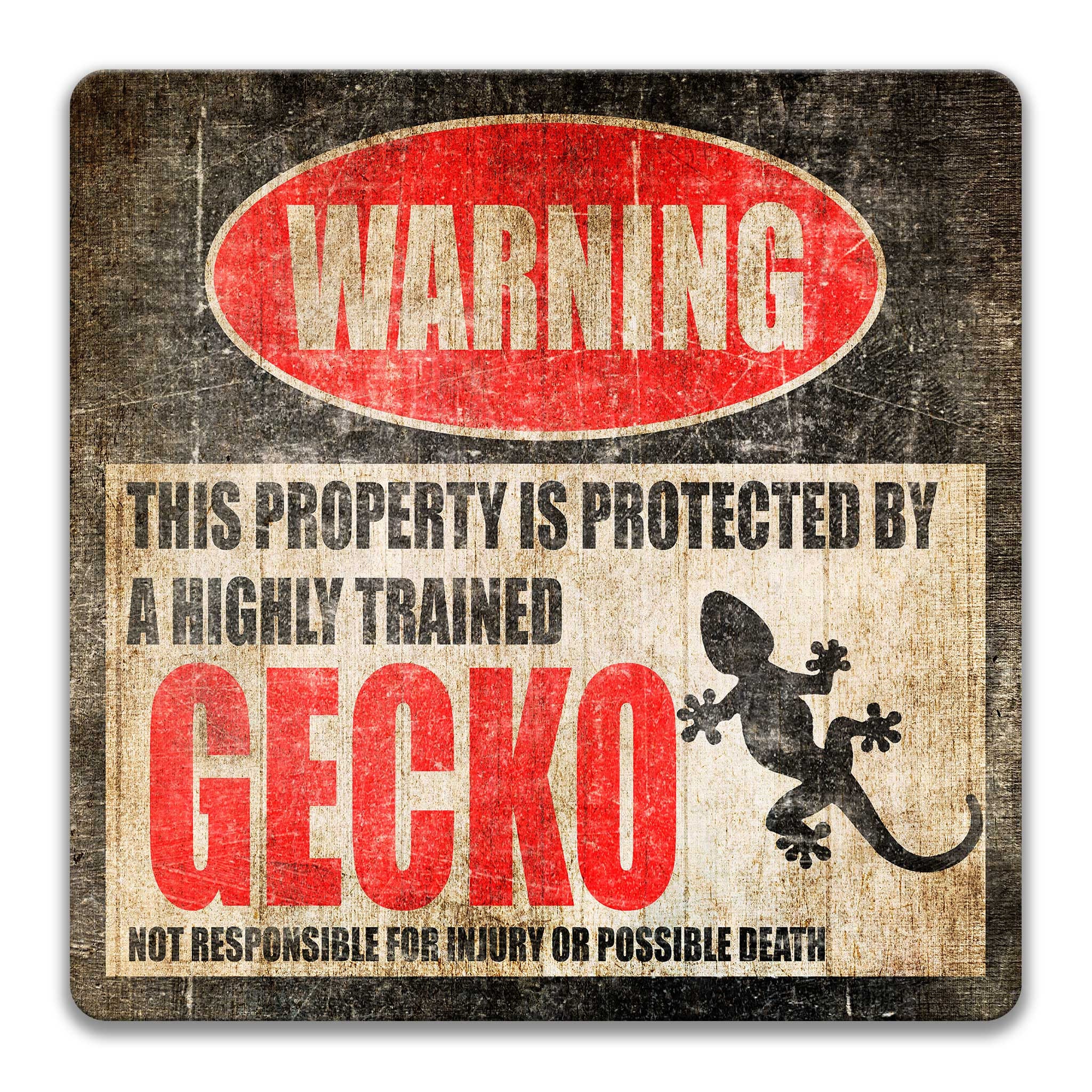 Gecko Sign Funny Gecko Warning Sign Gecko Accessories Metal - Etsy