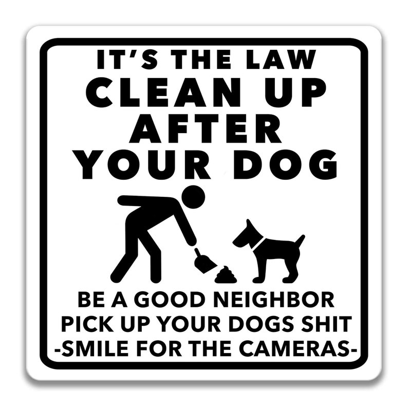 Clean up After Your Dog Sign Funny Dog Sign Dog Decor Dog - Etsy
