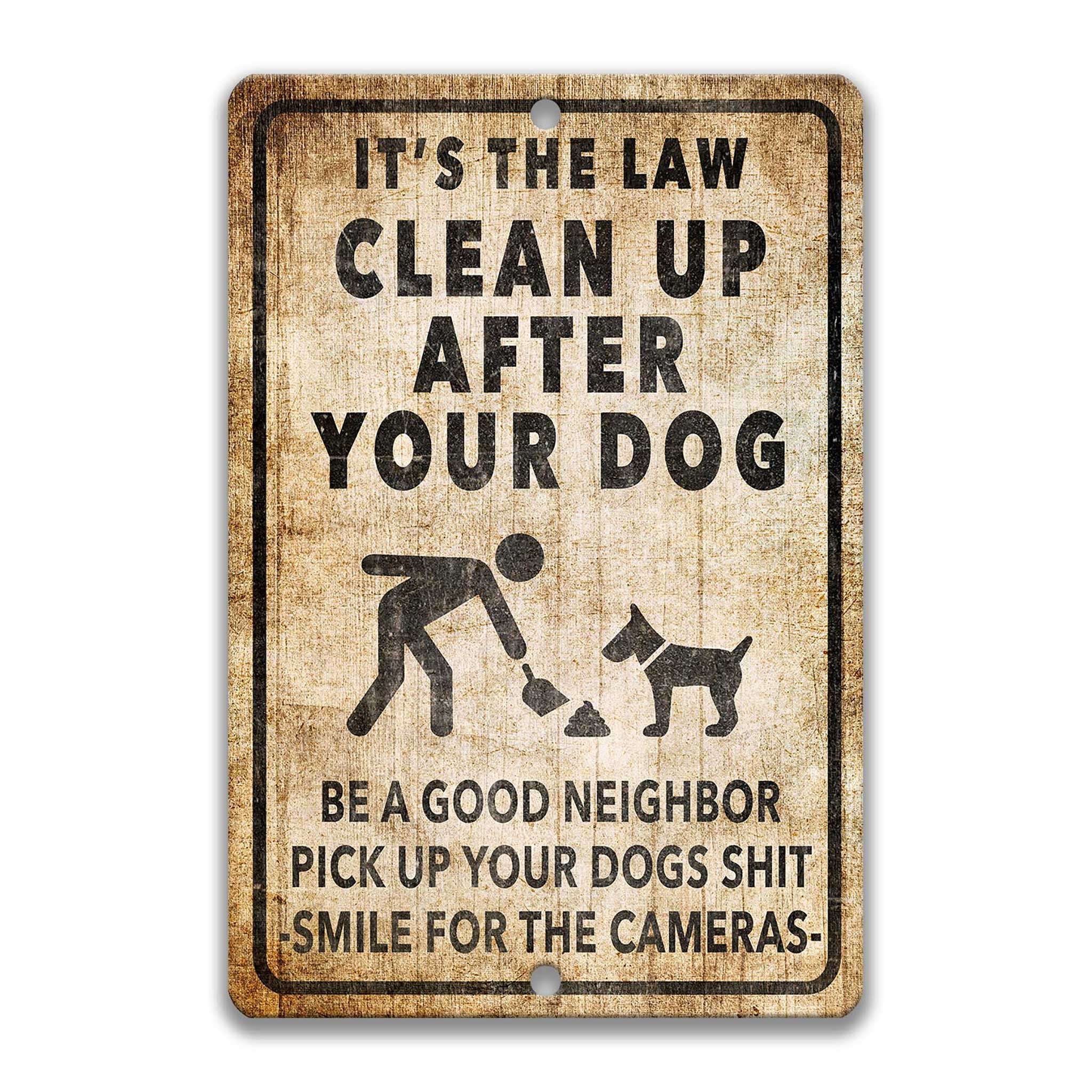 Clean up After Your Dog Sign Funny Dog Sign Dog Decor Dog - Etsy