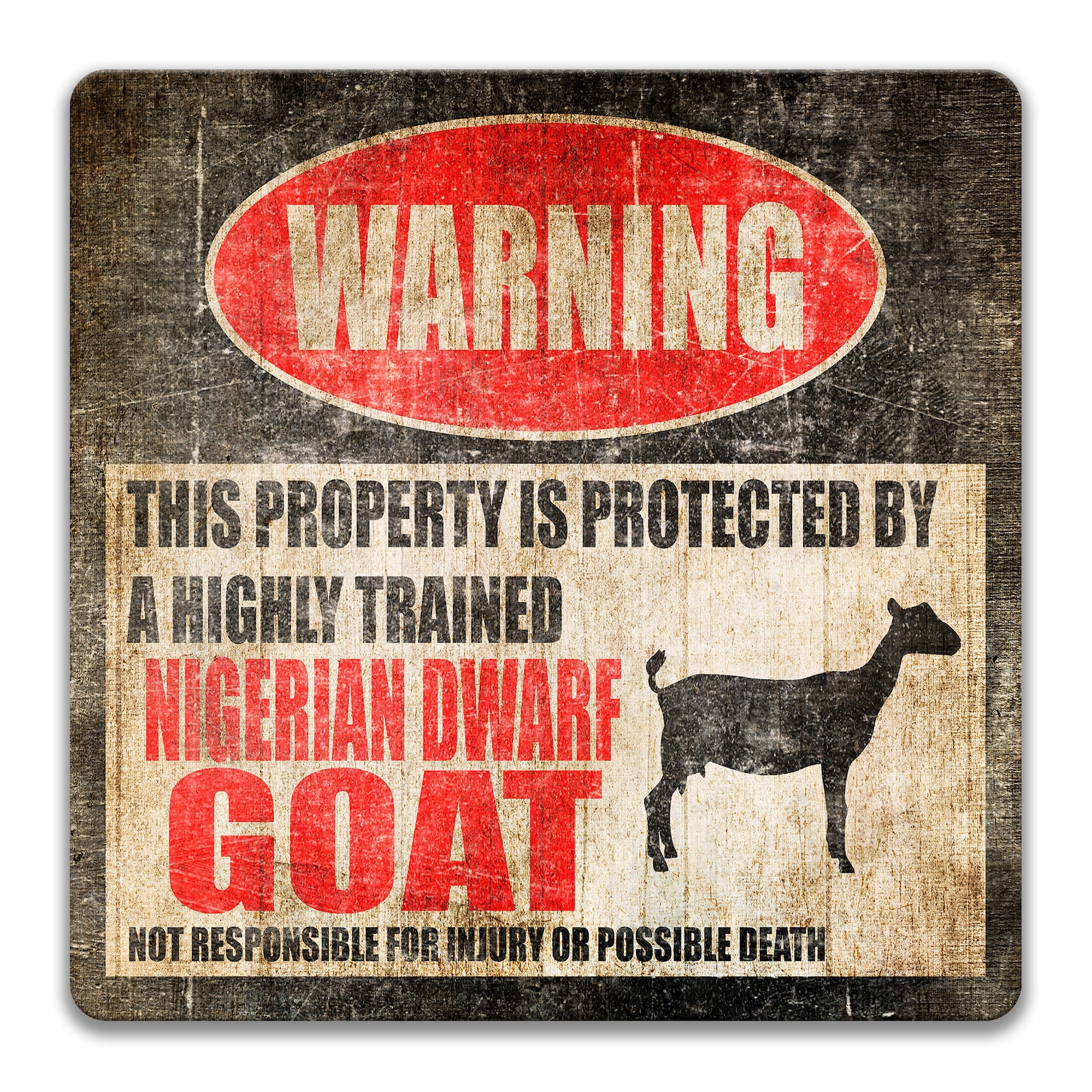 Nigerian Dwarf Goat Sign Funny Goat Sign Goat Warning Sign - Etsy