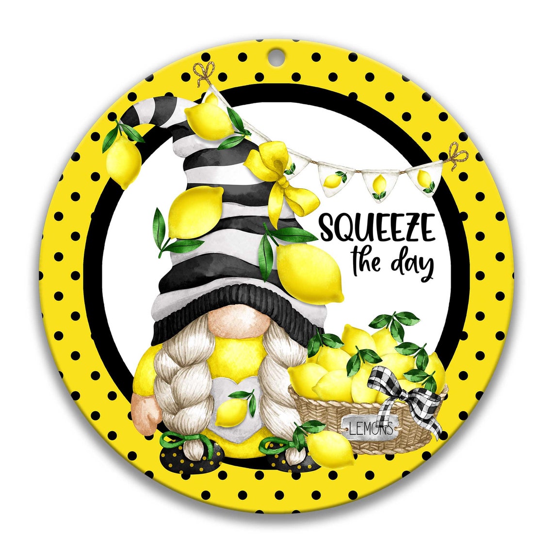 Gnome Lemon Wreath Signs Cute Squeeze the Day Summer Welcome - Etsy