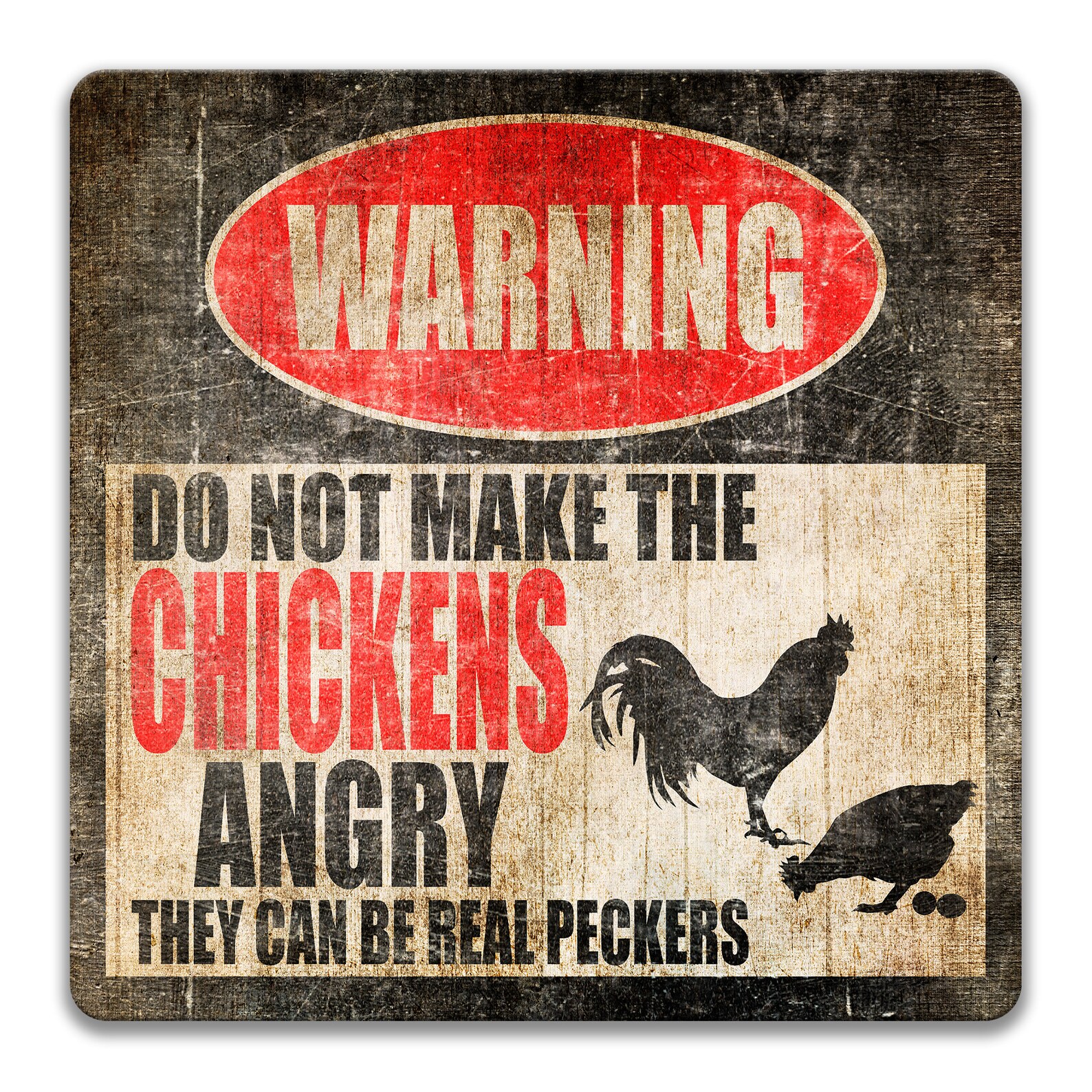 Funny Chicken Sign, Metal Chicken Coop Sign, Chicken Decor, Barn Sign ...