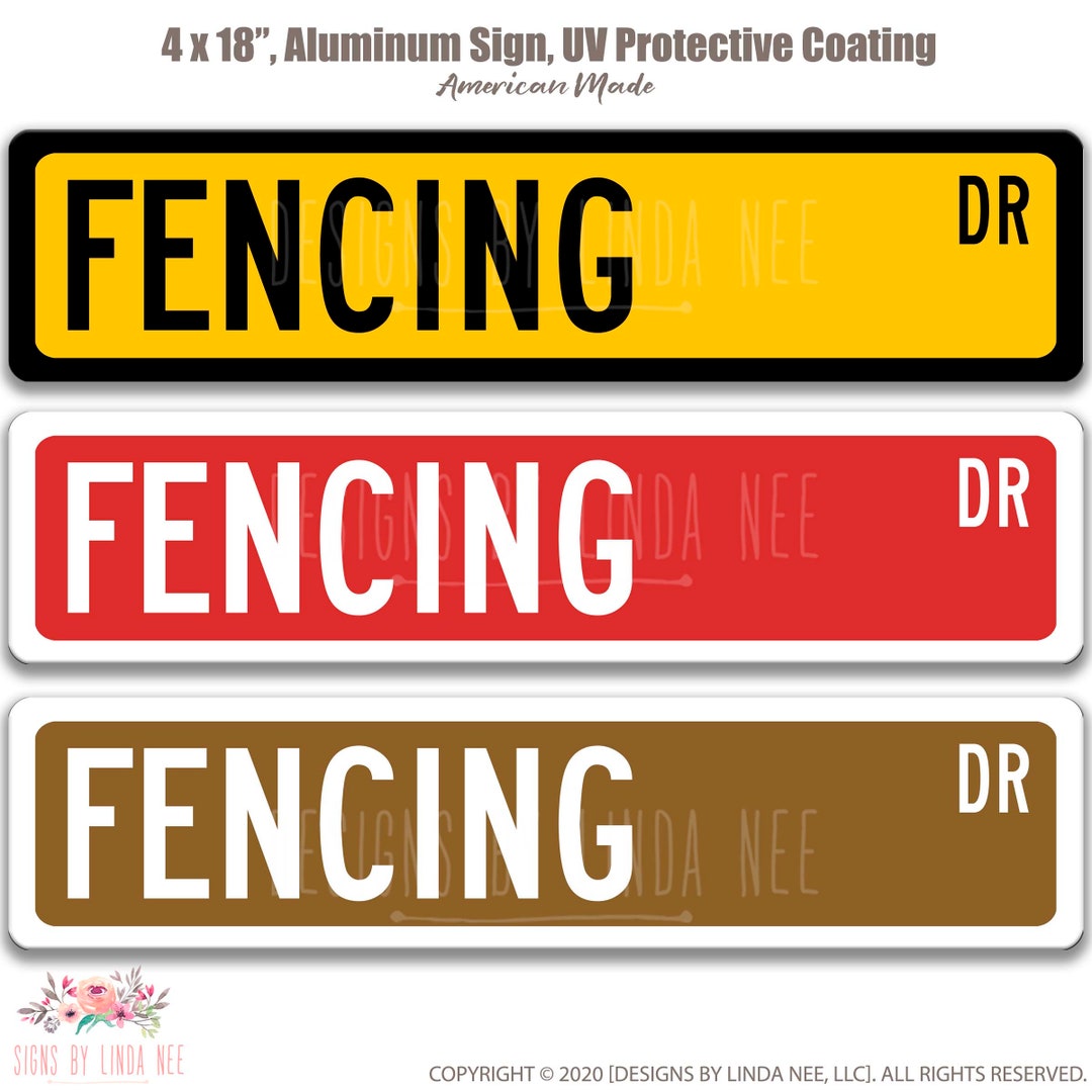 Fencing Street Sign, Fencer Room Decor, Sabre Epee Foil Gift - Etsy