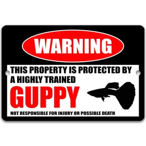 Guppy Fish Sign Funny Fish Sign Aquarium Sign Aquarium Fresh Water Tank ...