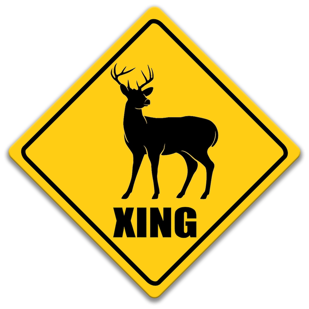 Deer Sign, Deer Crossing Sign, Cabin Sign, Deer Diamond Sign, Deer ...