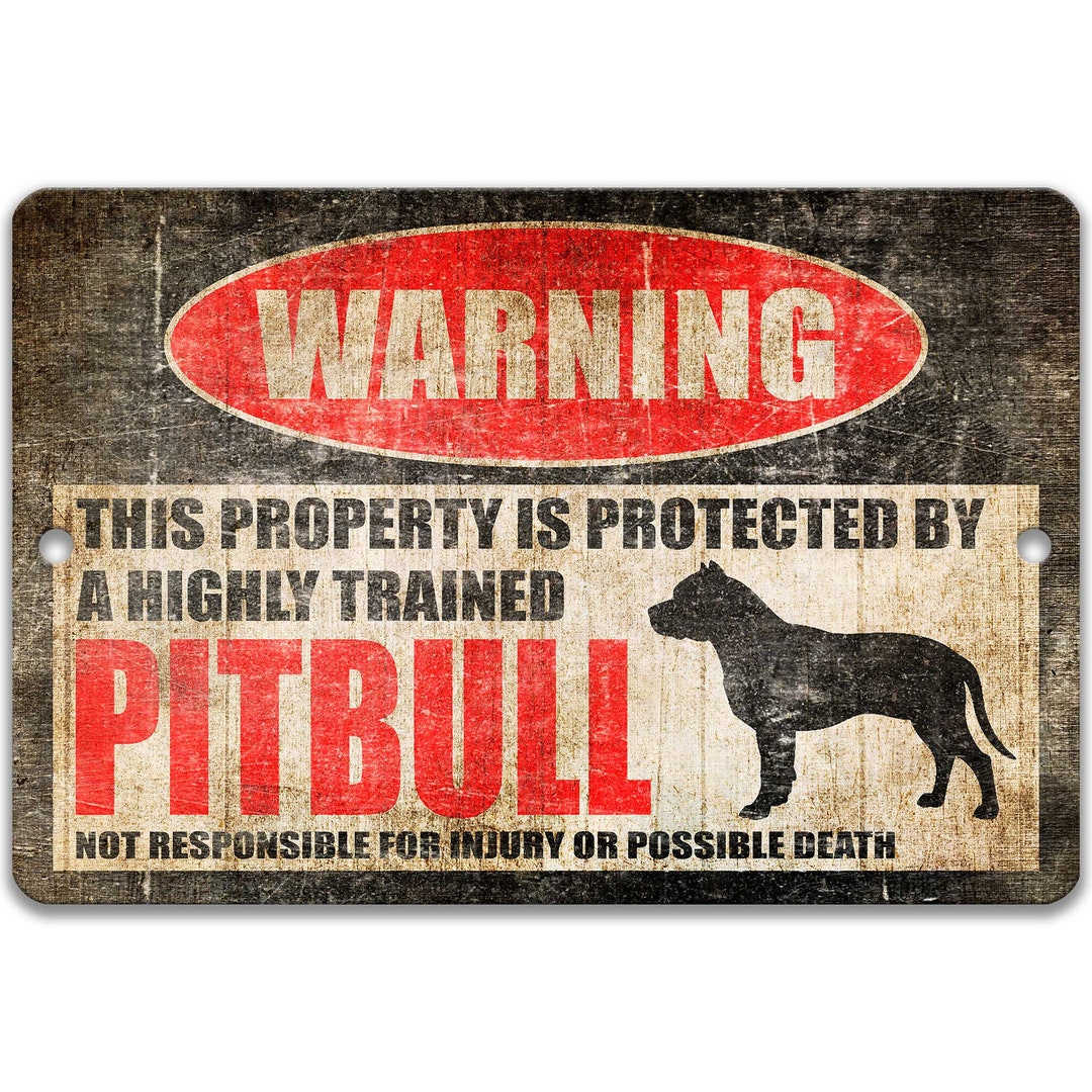 Pitbull Sign K9 Security Dog Sign No Trespassing Sign Dog Warning Sign ...