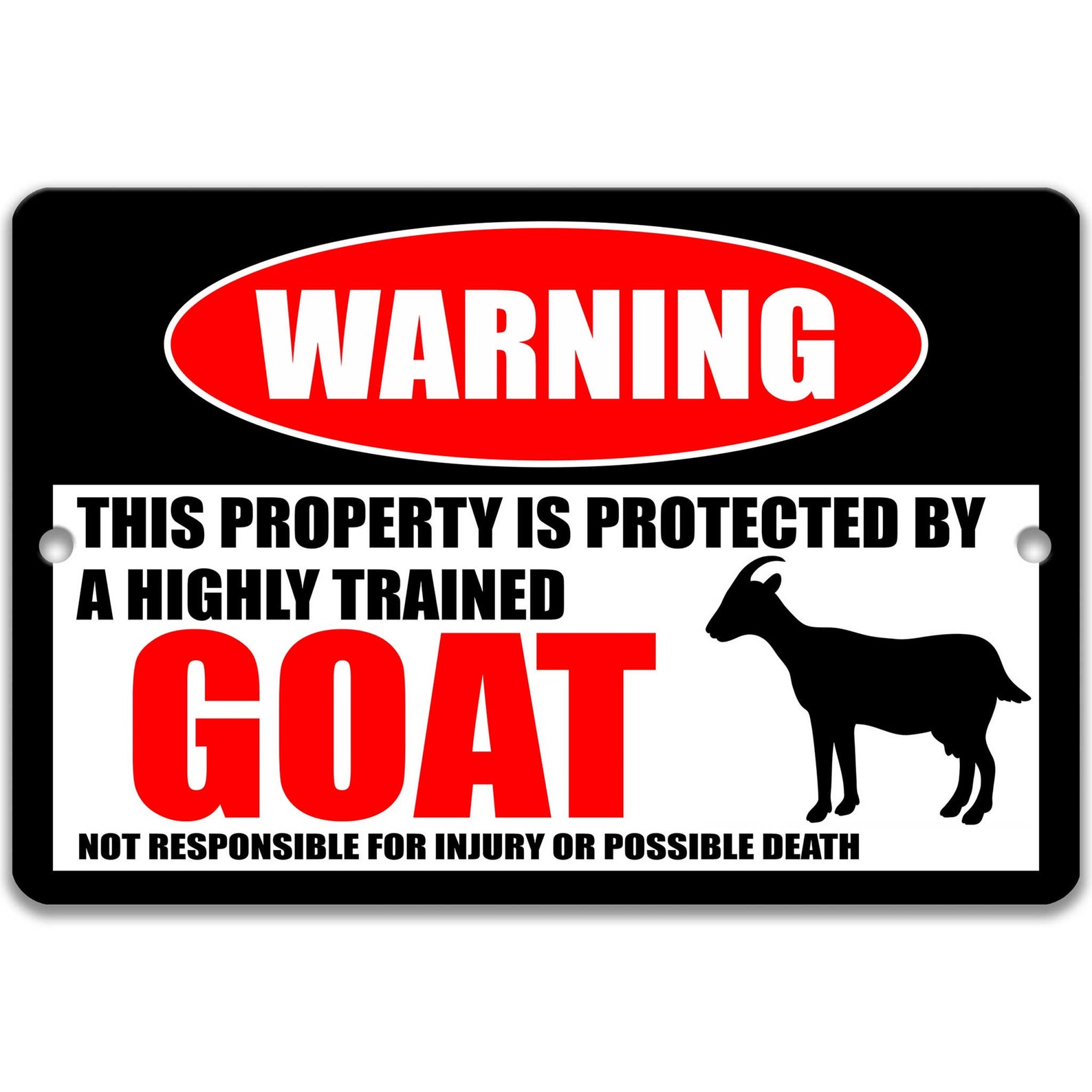 Goat Warning Sign Funny Goat Sign Goat Decor Barn Sign Yard Sign Goat ...