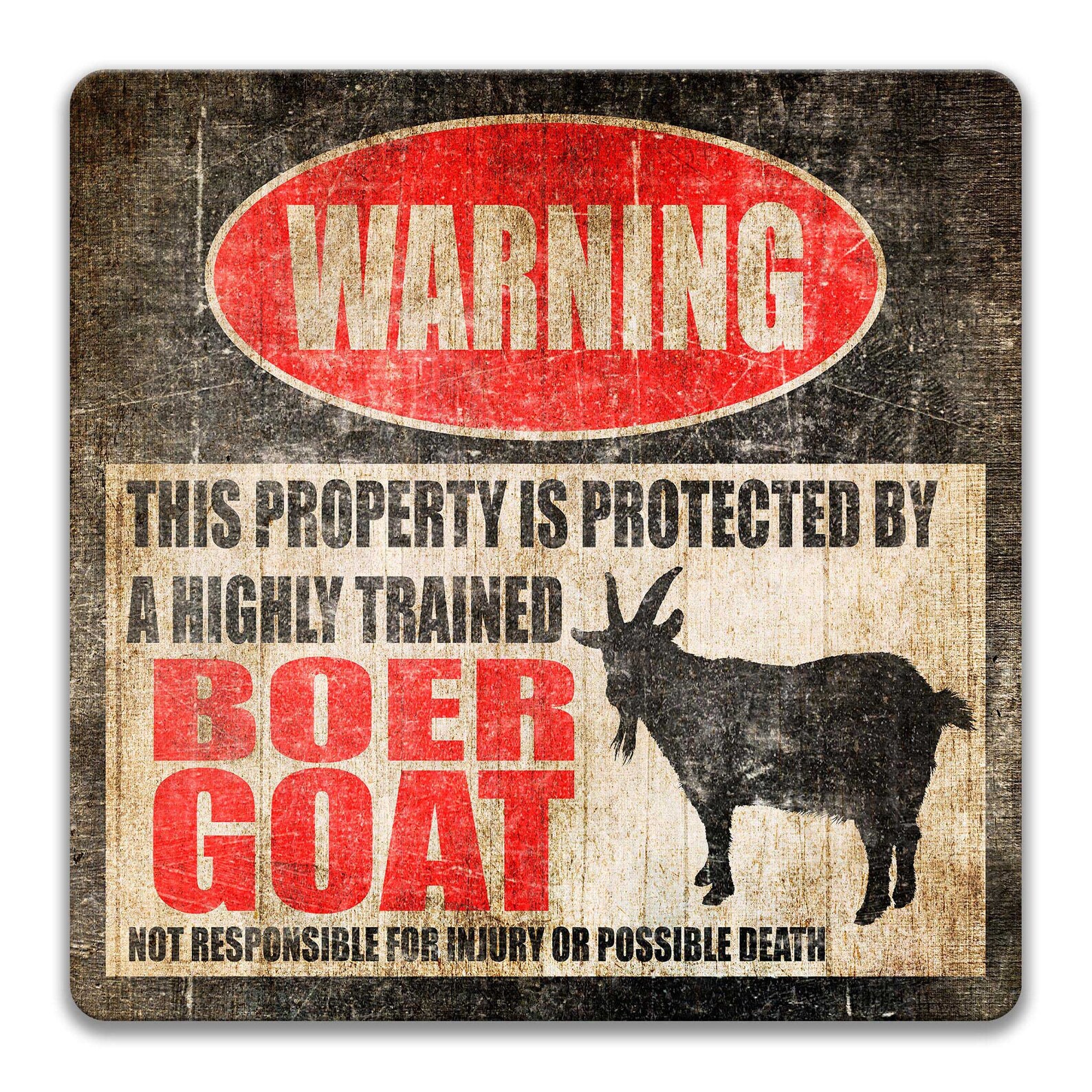 Boer Goat Warning Sign Funny Goat Sign Goat Decor Barn Sign - Etsy