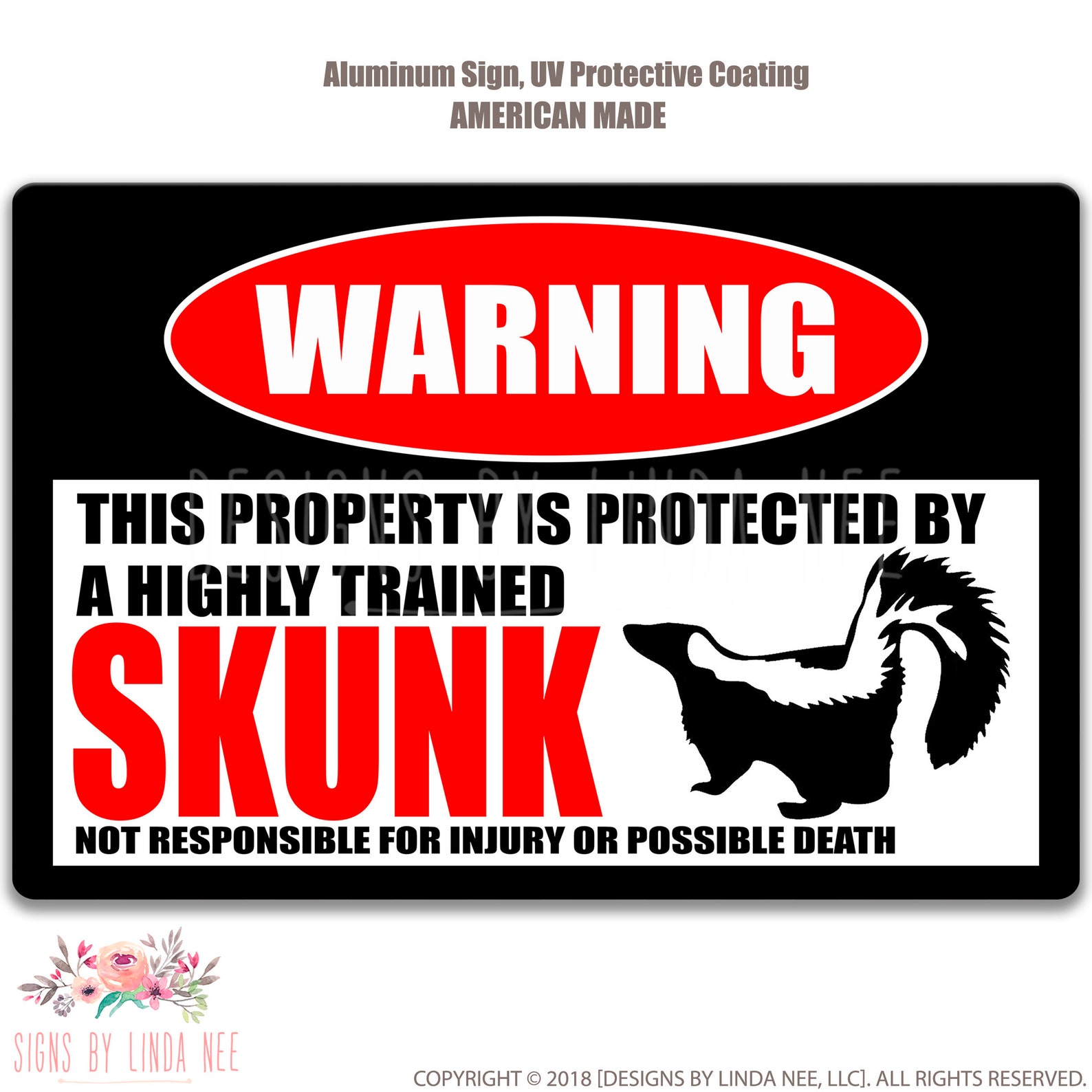 Funny Skunk Sign Novelty Sign Skunk Warning Sign Funny Yard | Etsy