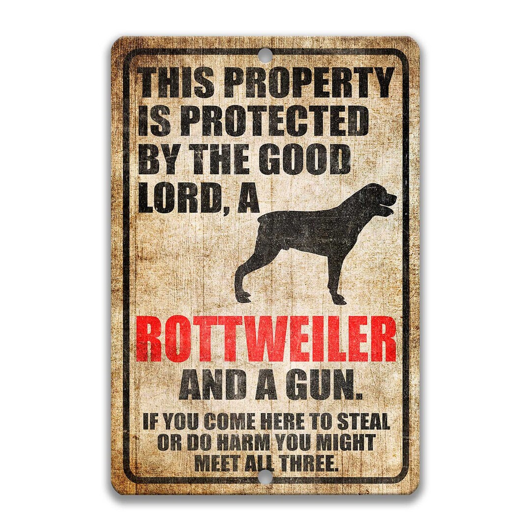 Rottweiler Dog Sign Dog Warning Sign Dog Sign Warning Sign Rottweiler ...