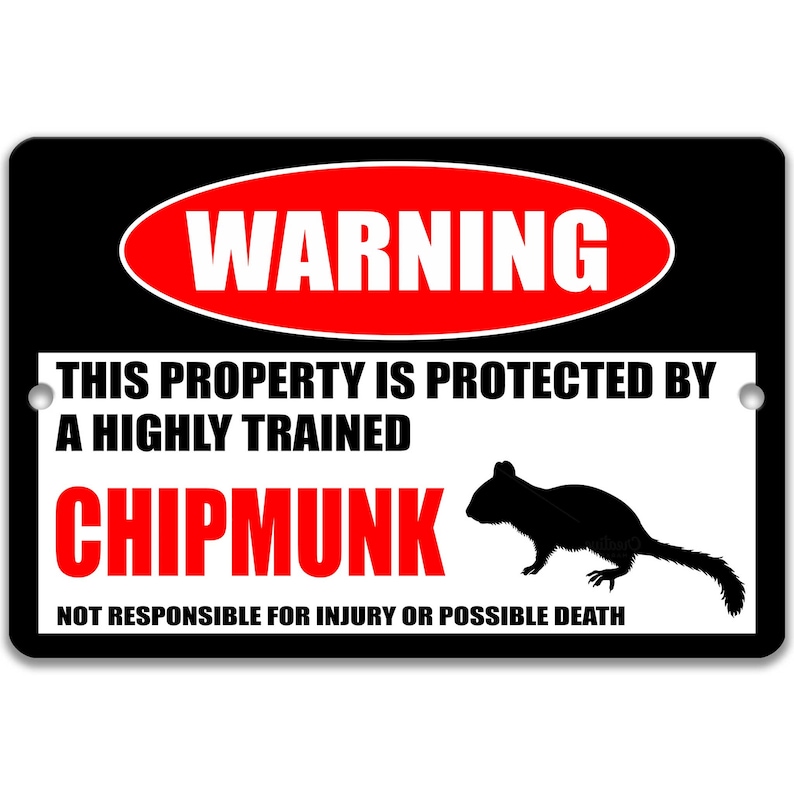 Chipmunk Metal Sign for Garden, Backyard Wildlife Sign, Funny Outdoor ...