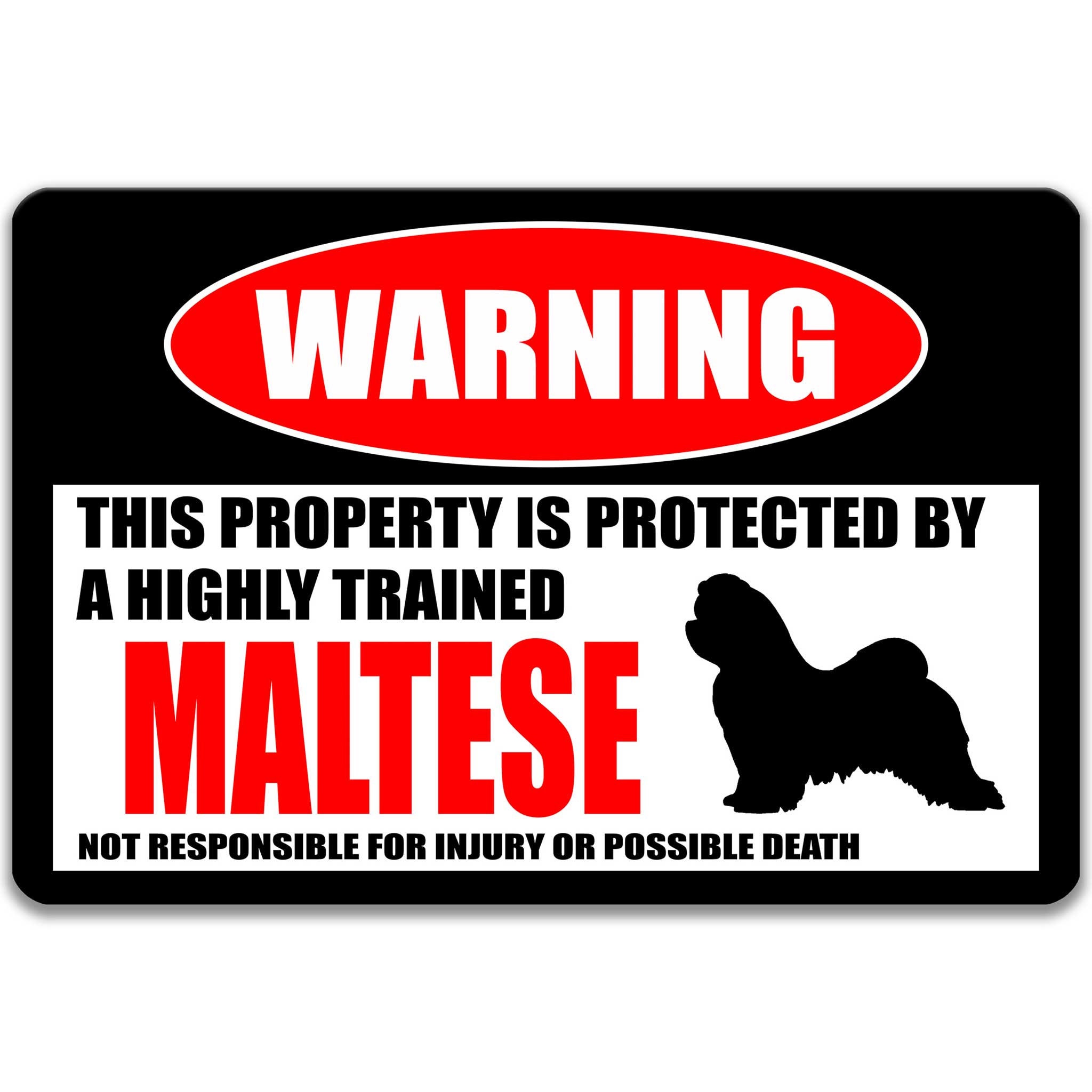Funny Maltese Sign Maltese Dog Sign Dog Warning Sign Dog Mom | Etsy