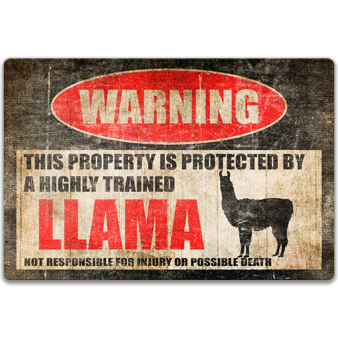 Llama Sign Funny Metal Signs Llama Gift Llama Accessories | Etsy