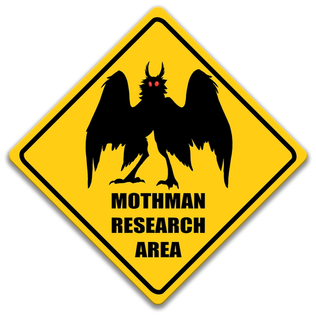 Mothman Research Area Sign, Point Pleasant West Virginia, Cryptid Art ...