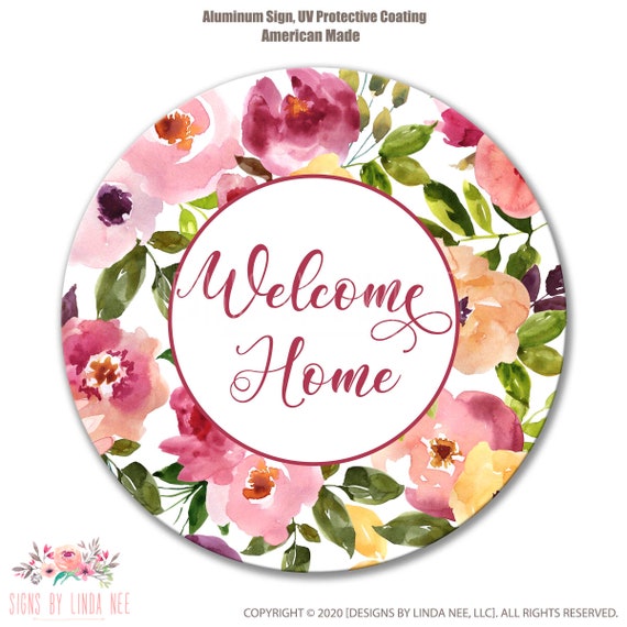 Floral Welcome Sign Summer Wreath Sign Wreath Decor Spring | Etsy