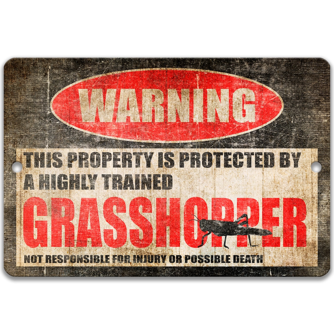 Grasshopper Metal Sign, Grasshopper Warning, Short-horned Grasshopper ...