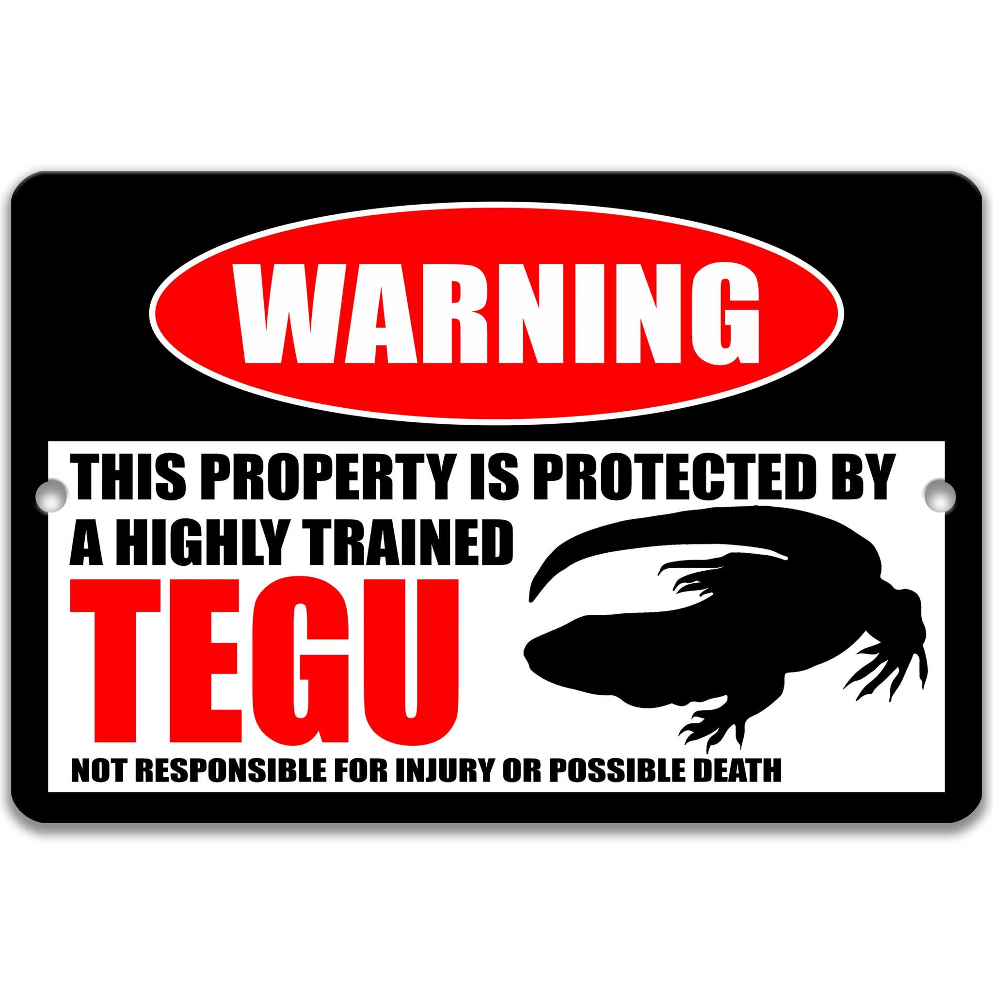Tegu Sign Funny Tegu Sign Lizard Accessories Warning Sign Metal Sign ...
