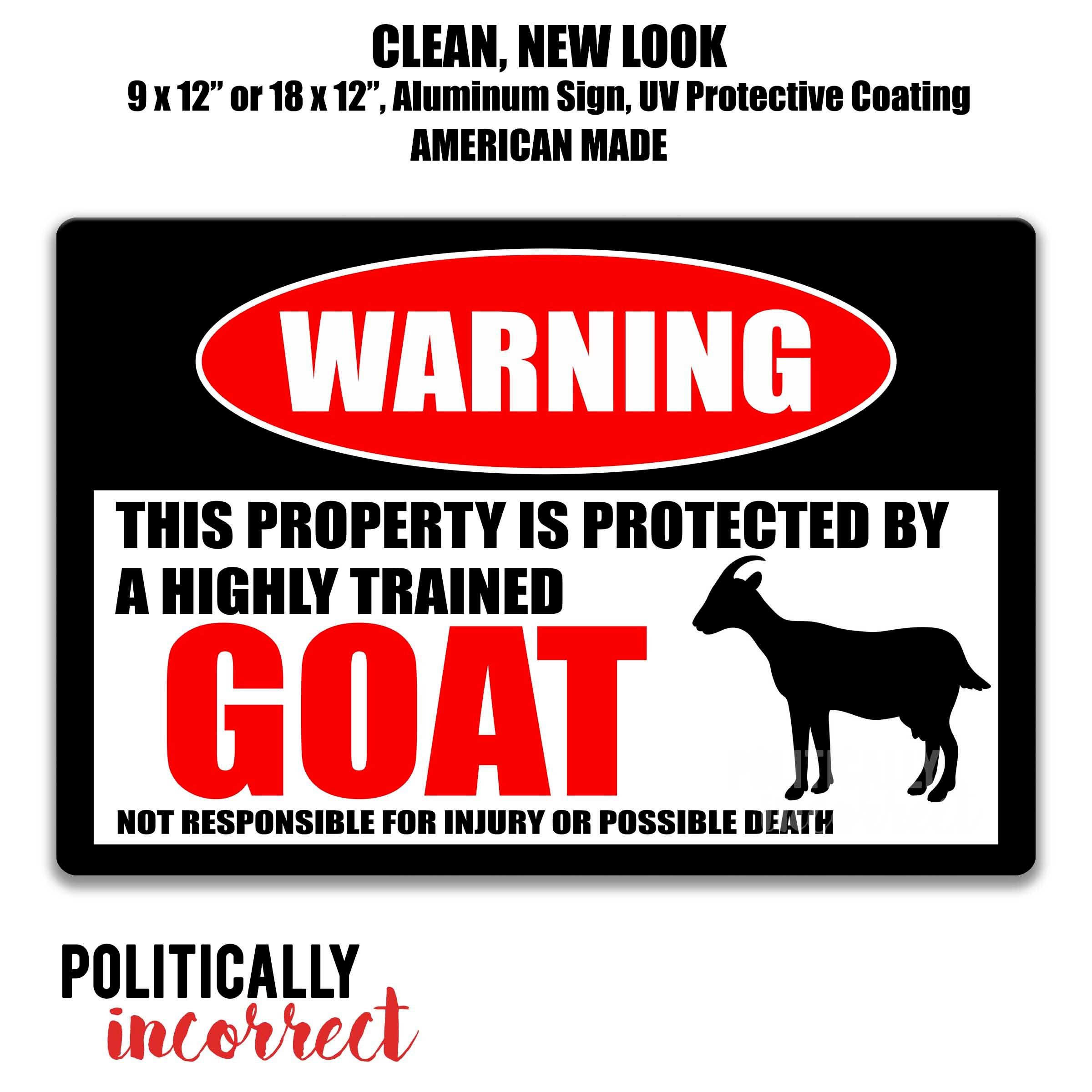 Goat Warning Sign Funny Goat Sign Goat Decor Barn Sign Yard | Etsy