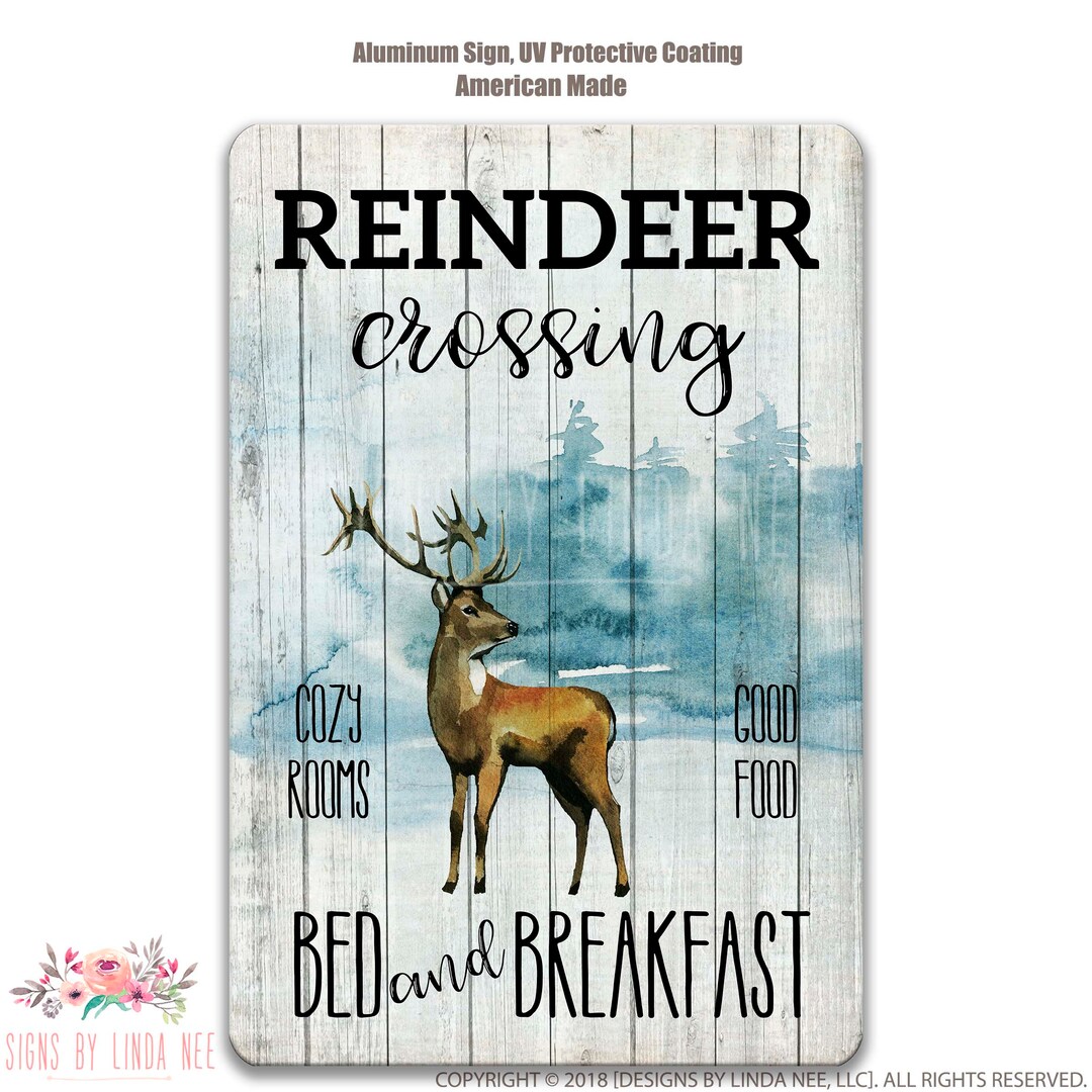 Reindeer Crossing Farmhouse Sign Christmas Decoration Christmas Decor ...