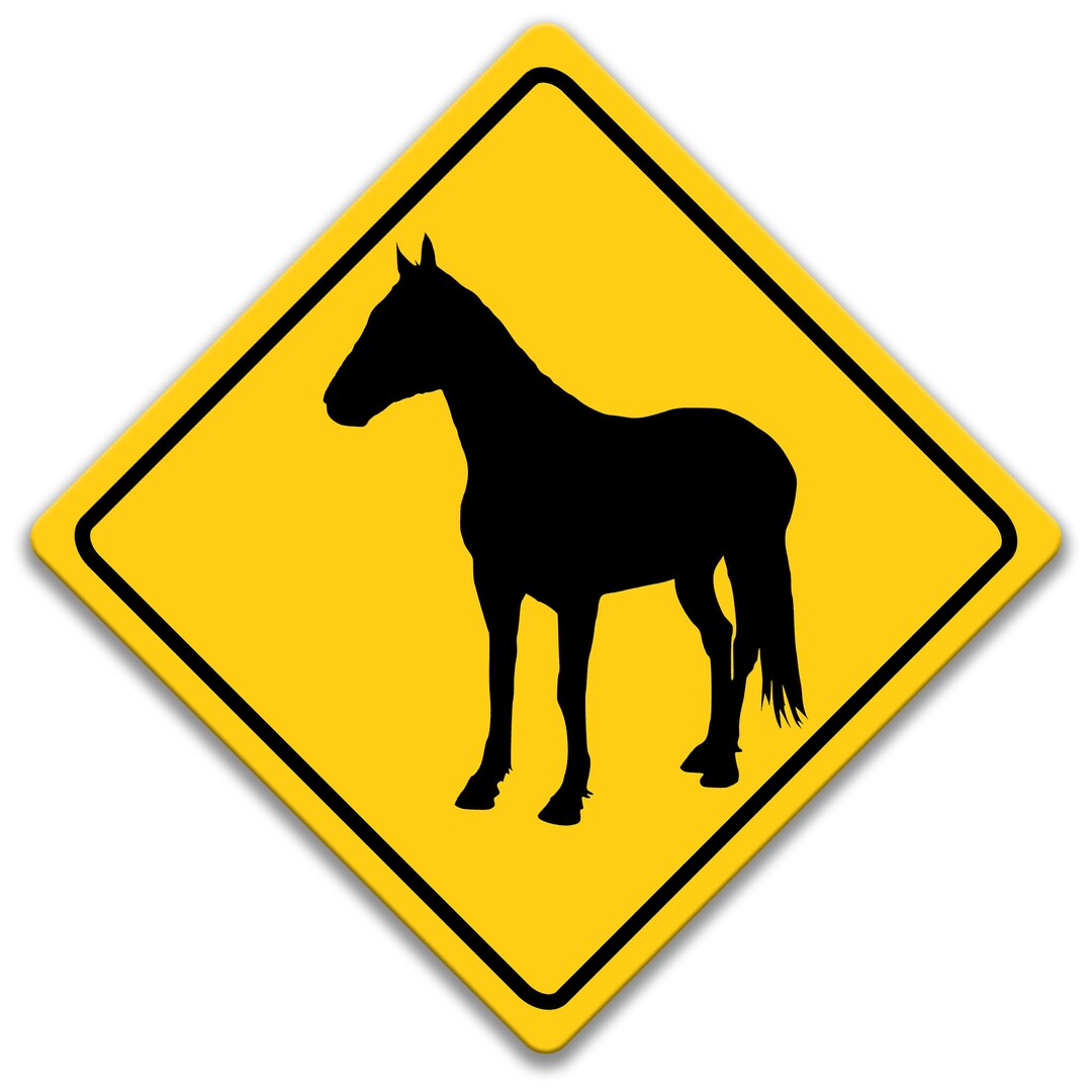 Horse Sign, Barn Sign, Horse Crossing, Horse Warning Sign, Metal Barn ...