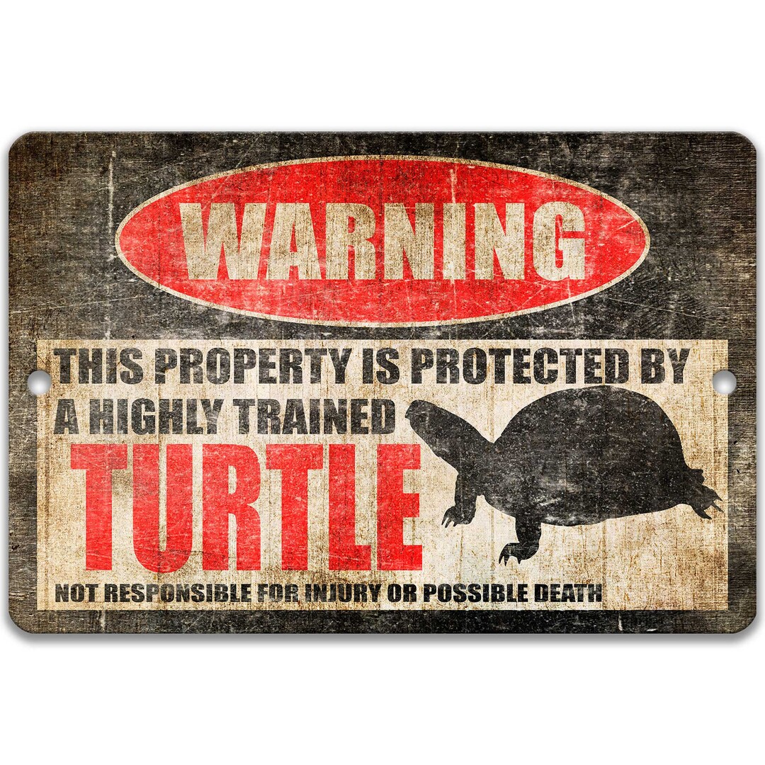 Turtle Accessories Turtle Sign Reptile Sign Funny Turtle Warning Sign ...