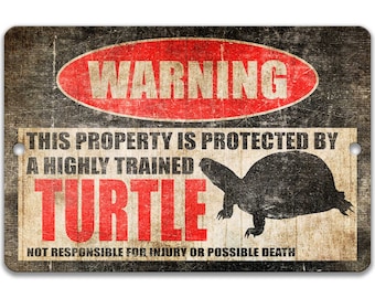 Warning Turtle Sign - Etsy