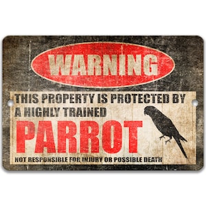 Parrot Sign, Funny Parrot Gift, Cockatoo Decor, Bird Cage Sign, Parrot ...